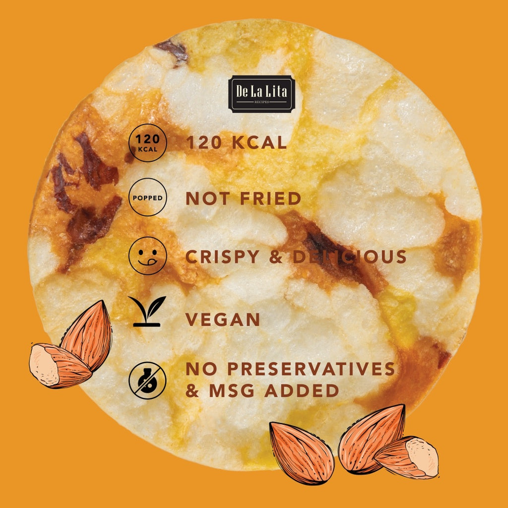 De La Lita Almond Chips (25 g) เดอลาลิต้า อัลมอนด์ชิปส์ ขนมแผ่นอบกรอบ ขนมคลีน แคลต่ำ | Organic ...