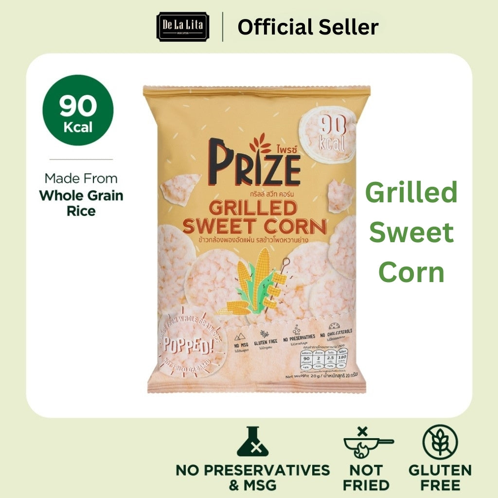 PRIZE Popped Whole Grain Rice Chips (20g) by De La Lita ไพรซ์ ขนมข้าว ...