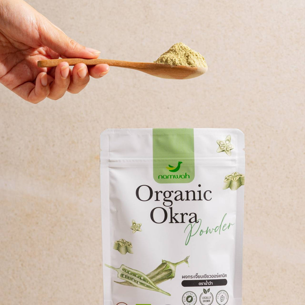 Namwah ผงกระเจี๊ยบเขียวออร์แกนิค ตราน้ำว้า Organic Okra Powder (80g ...