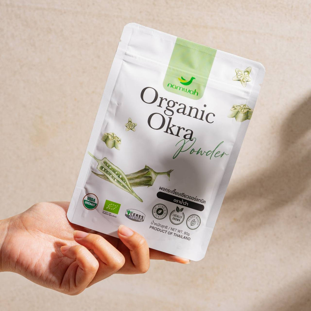 Namwah ผงกระเจี๊ยบเขียวออร์แกนิค ตราน้ำว้า Organic Okra Powder (80g ...