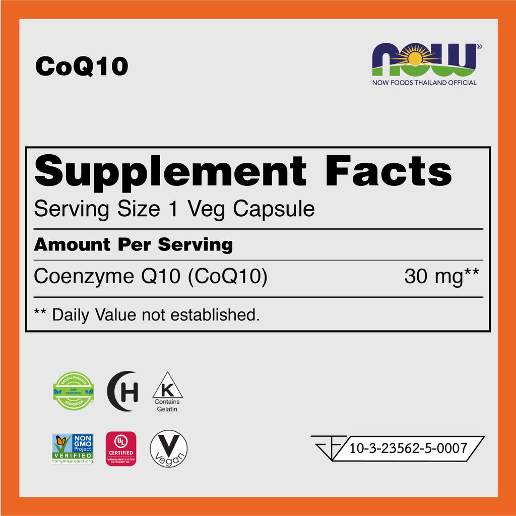 Now Foods CoQ10 (60 Capsules) ผลิตภัณฑ์เสริมอาหาร โคคิว10 (60 แคปซูล ...