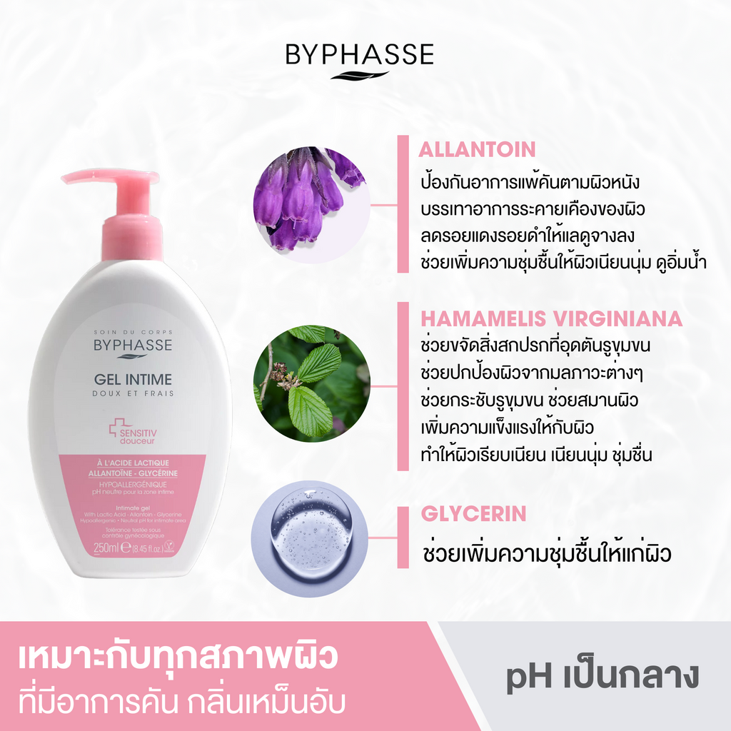 BYPHASSE Sensitive Douceur Intimate Gel (250 ml) บีฟาส เจลทำความสะอาด ...