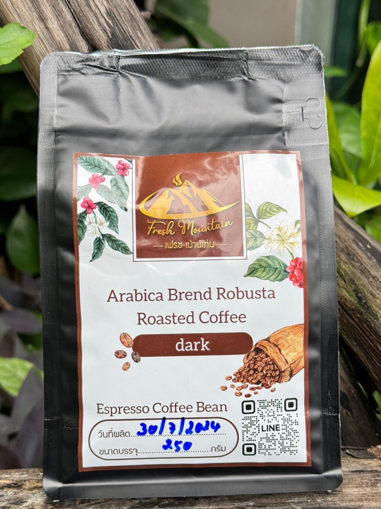 Fresh Mountain Coffee Arabica Blend Robusta - Dark (250g / 500g) เฟรช เ ...