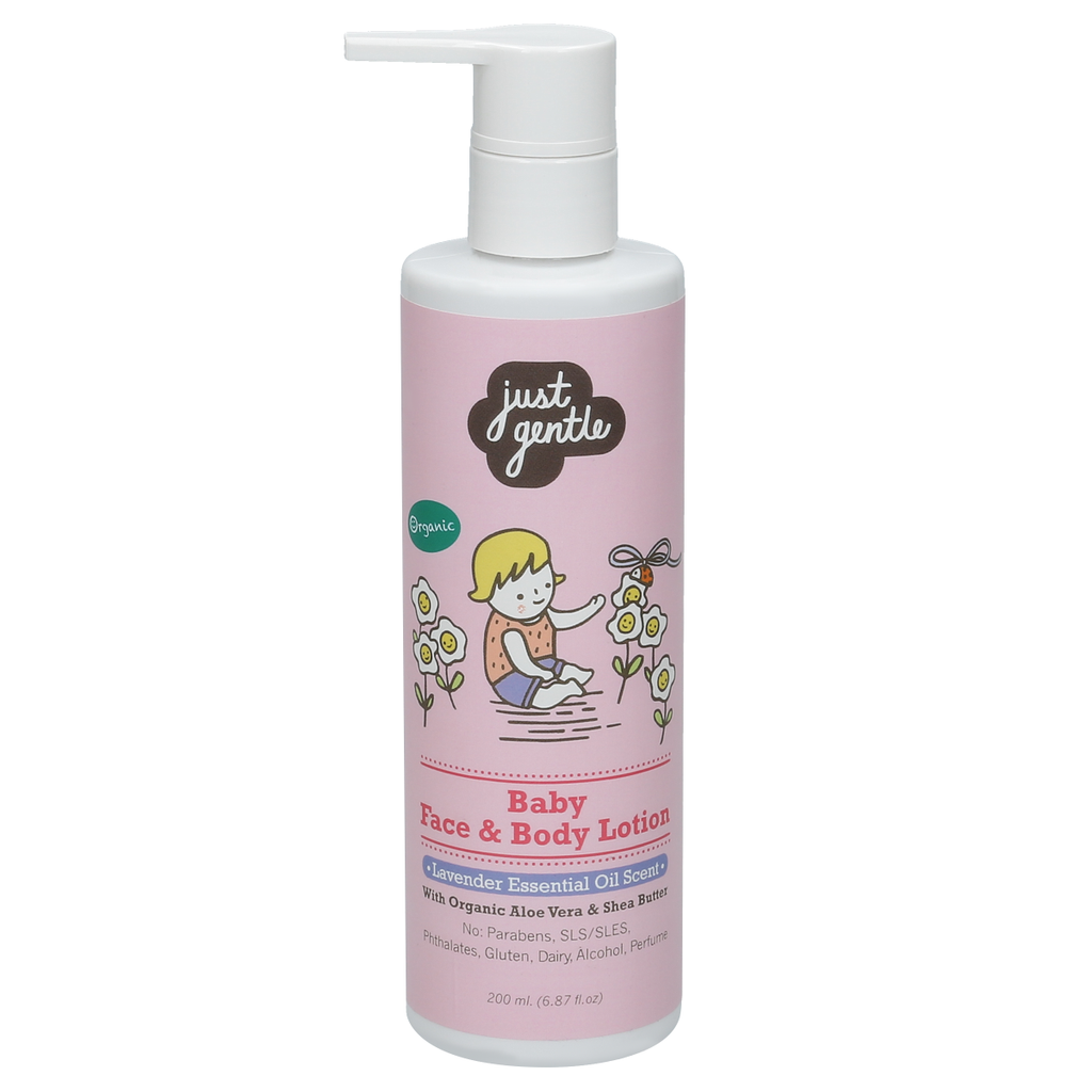 Just Gentle Baby Face & Body Lotion with Lavender Essential Oil Scent ...